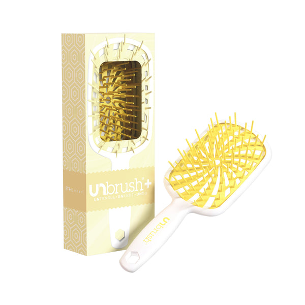 UNbrush Detangling Hair Brush Plus - Lemon Drop - FHI Heat Pro